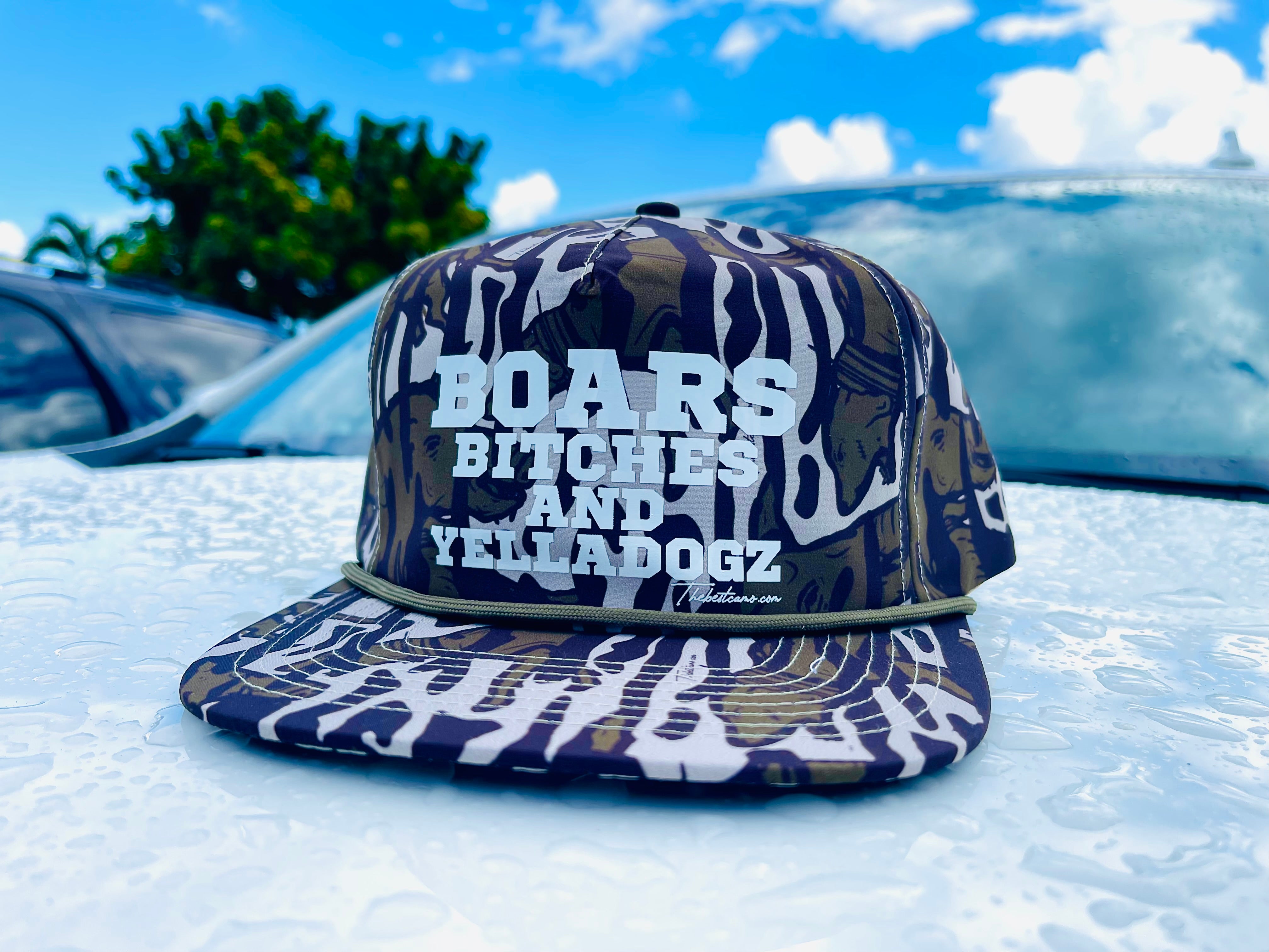 BOARLAND CAMO HAT BOARS BITCHES AND YELLA DOGS – THEBESTCAMO.COM