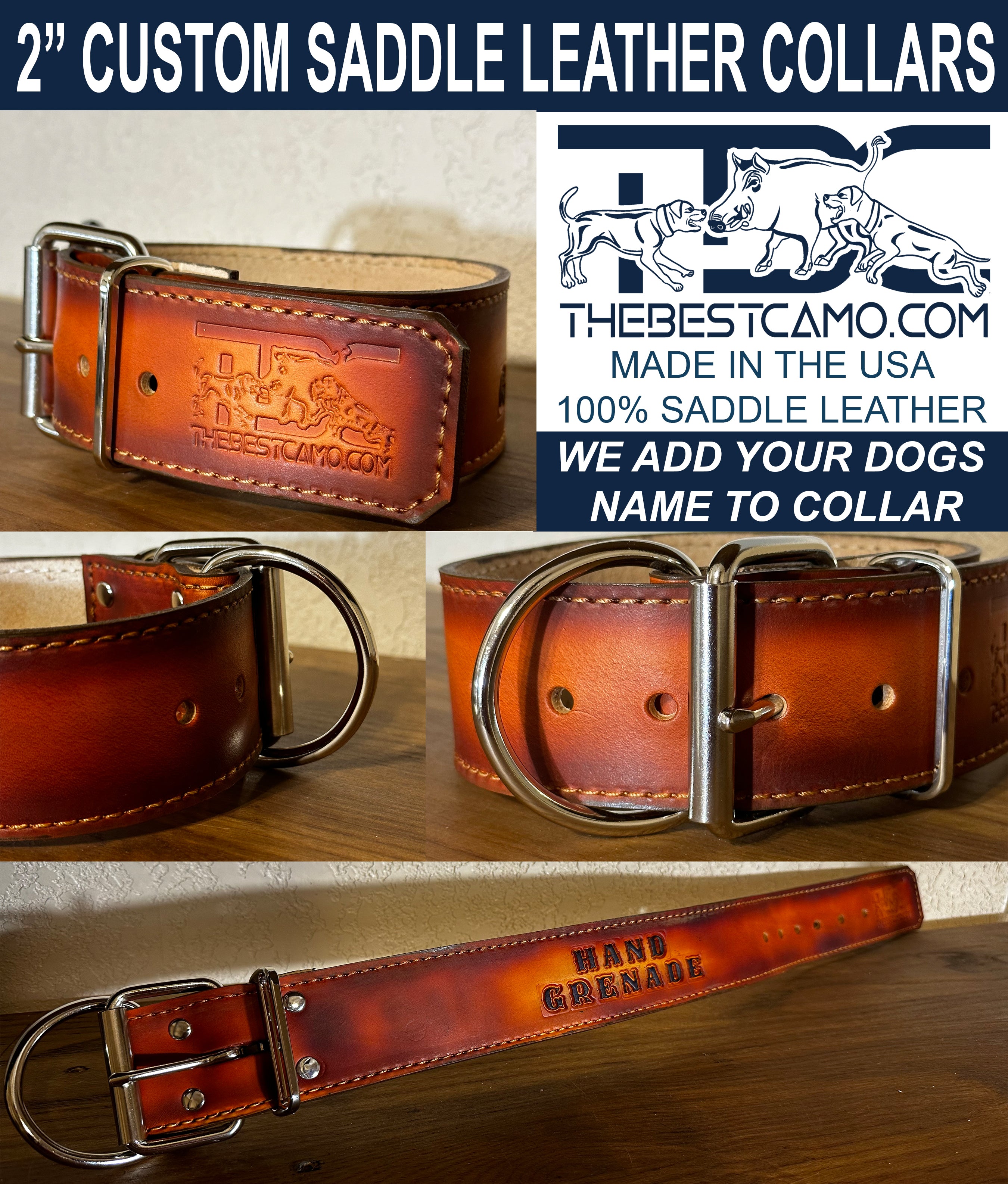 CUSTOM SADDLE LEATHER COLLARS – THEBESTCAMO.COM